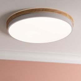 Brilliant LED Deckenleuchte &raquo;Baarlo&laquo; 1 Stk. warmwei&szlig; - kaltwei&szlig; &Oslash; 50 cm, 4500 lm, 3000-6500 K, dimmbar, Fernbedienung, Holz/Metall wei&szlig;
