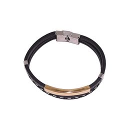 Firetti Herren Lederarmband &raquo;Schmuck Geschenk Armschmuck ID-Armband- Optik&laquo; Made in Germany gelb