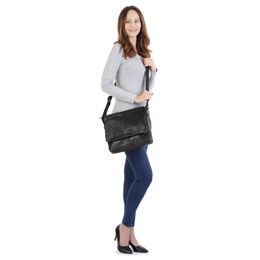 Bodenschatz Damen Bodenschatz Messenger Bag echt Leder schwarz