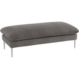 W.Schillig Hocker &raquo;enjoy&MORE&laquo; F&uuml;&szlig;e silber matt, Breite 151 cm grau Chenille-Flachgewebe R66 (85% Polyester, 15% Nylon);Longlife Xtra-Leder Z59: 