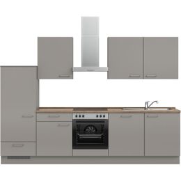 Nobilia K&uuml;chenzeile &raquo;"Laser I", Ausrichtung w&auml;hlbar, Breite 300 cm&laquo; vormontiert, wahlw. mit unterschiedlichen E-Ger&auml;ten-Sets K&uuml;che: grau +...