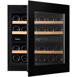 Amica Einbauweink&uuml;hlschrank &raquo;WK 341 215 S&laquo; f&uuml;r 26 Stk. Standardflaschen &aacute; 075l schwarz Max. Anzahl Bordeauxflaschen (0,75 l): 26