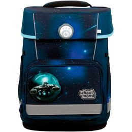 School-Mood Damen School-Mood Schulranzen &raquo;Champion, Moritz (Weltall)&laquo; retroreflektierende Fl&auml;chen mit LED-Patchy; aus recyceltem Material blau