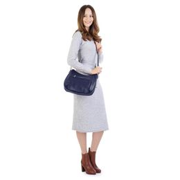 Samantha Look Damen Umh&auml;ngetasche echt Leder, Made in Italy blau