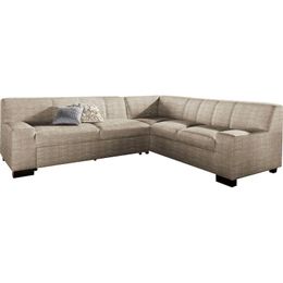 DOMO collection Ecksofa »Norma Top, elegant und modern, flache Armlehnen, L-Form« wahlweise mit Bettfunktion beige