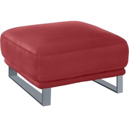 W.Schillig Hocker &raquo;montanaa&laquo; mit Metallkufen in Silber matt, Breite 71 cm rot