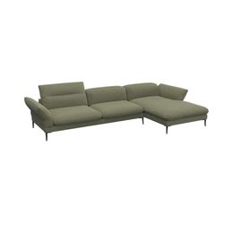 FLEXLUX Ecksofa &raquo;Salino, Funktionssofa mit Recamiere, Relaxsofa, Ecksofa&laquo; Sofa mit Arm- und Kopfteil-Verstellungen, Kaltschaum & Stahl-Wellen gr&uuml;n 100
