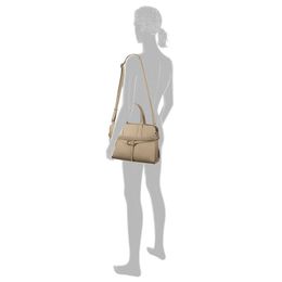 Tom Tailor Damen Tom Tailor Shopper &raquo;Freya&laquo; verziert mit schmalen, mehrlagigen Riemen und Metallschlie&szlig;e beige
