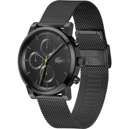 Lacoste Herren Multifunktionsuhr &raquo;REPLAY&laquo; Armbanduhr, Quarzuhr, Herrenuhr, Edelstahlarmband, analog schwarz