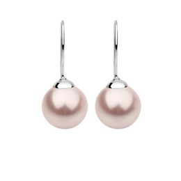 NENALINA Damen Paar Ohrh&auml;nger &raquo;H&auml;nger Basic Synthetische Perle 925 Silber&laquo; rosa