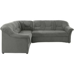 DOMO collection Ecksofa »Sarafina zeitlos und komfortabel, optional mit Federkern, L-Form« wahlweise mit Bettfunktion steelgrau