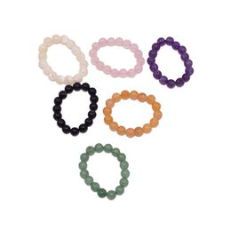 Firetti Damen Ring-Set &raquo;Multipack Schmuck Geschenk Damenring Zugband Edelstein Farbstein&laquo; mit Amethyst, Rosenquarz, Onyx, Aventurin, Jade - mit 