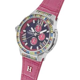 Haemmer Germany Damen Haemmer Germany Chronograph &raquo;GLORIOUS&laquo; Quarzuhr, Damenuhr, Datum, Stoppfunktion, Saphirglas, Lederarmband rosa