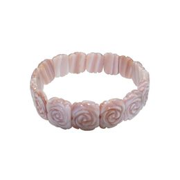 Firetti Damen Armband &raquo;Schmuck Geschenk Armschmuck Armkette Zugarmband "Rosen"&laquo; Made in Germany - mit Perlmuscheln "Pinctada Maxima" rosa