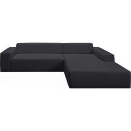 WERK2 Ecksofa &raquo;Zeus-XL, Mega-Sofa mit gro&szlig;er Sitztiefe, Stellma&szlig;e 311cm x 210cm&laquo; Curvy Trend Garnitur mit urbaner Optik, bequem, Big-Sofa, L-Form grau