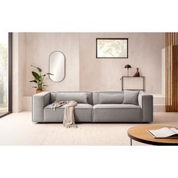 LeGer Home by Lena Gercke 3-Sitzer &raquo;PIARA, Couch mit Kedernaht, Sofa in Cord, Leinenoptik o. Strukturstoff&laquo; schwarze F&uuml;&szlig;e, bequemer Sitzkomfort...