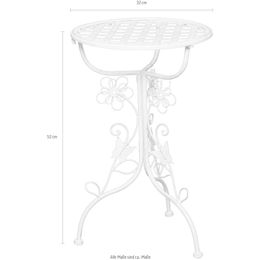 AMBIENTE HAUS Beistelltisch 53cm Outdoor geeignet wei&szlig;