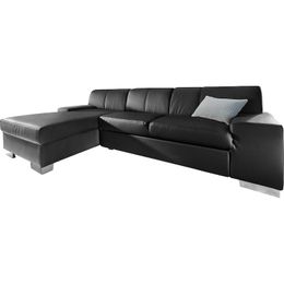DOMO collection Ecksofa »Star, zeitlose Formensprache, elegante Optik, L-Form« wahlweise mit Bettfunktion schwarz
