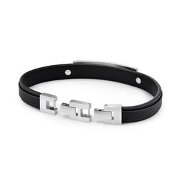 Fynch-Hatton Herren Fynch-Hatton Lederarmband &raquo;Schmuck Geschenk Armband Leather meets Metal&laquo; schwarz