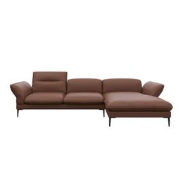 FLEXLUX Ecksofa &raquo;Salino, Funktionssofa mit Recamiere, Relaxsofa, Ecksofa&laquo; Sofa mit Arm- und Kopfteil-Verstellungen, Kaltschaum & Stahl-Wellen braun