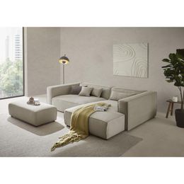 LeGer Home by Lena Gercke Ecksofa &raquo;PIARA XXL, L-Form, Schlaffunktion, Cord, Leinenoptik o. Strukturstoff&laquo; Hocker stellbar zum Schlafsofa (