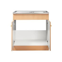 KOCHSTATION Sp&uuml;lenschrank &raquo;KS-Elster&laquo; Breite 80 cm braun Holzwerkstoff