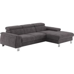 COTTA Ecksofa &raquo;Komaris L-Form, B: 244 cm&laquo; mit Kopfteilverstellung, optional Bettfunktion, Bettkasten & Licht grau 88% POLYESTER (PES) 12% POLYAMID (PA