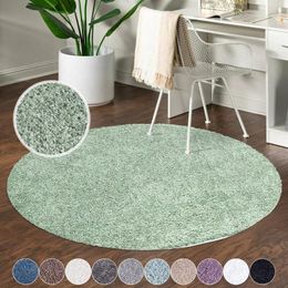 Carpet City Hochflor-Teppich »City Shaggy« rund 30 mm Höhe Teppich Langflor, Uni, Shaggy, flauschig-weich grün Obermaterial: 100% Polypropylen Ø...