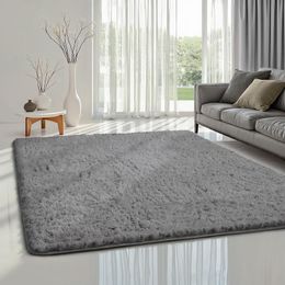 the carpet Teppich »Soft Shaggy« rechteckig 35 mm Höhe Flauschiger Hochflor Teppich, Wohnzimmer, Anti-Rutsch Unterseite Grau Obermaterial: 100%...