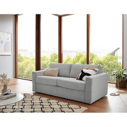ATLANTIC HOME COLLECTION Schlafsofa &raquo;Rolando, B: 196 cm, Liegefl. 140x190 cm&laquo; mit komfortabler Matratze, Dauerschlafsofa grau 100% PES
