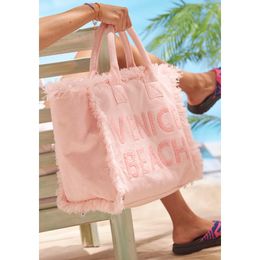 Venice Beach Damen Shopper &raquo;Henkeltasche&laquo; Handtasche, Schultertasche, gro&szlig;e Tasche, Tragetasche, Strandtasche rosa