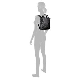 Tom Tailor Damen Tom Tailor Rucksack &raquo;Skylar&laquo; Konkav gestepptes Kunstleder, feines Gewebeband und Reflektelemente schwarz B/H/T: 35cm x 35,5cm x 11cm