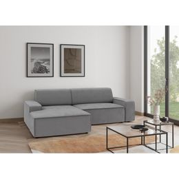 Trendmanufaktur Ecksofa &raquo;Graz, wahlweise mit Sitzvorschub und Bettkasten, L-Form, Breite 246 cm&laquo; in Cord-, haustierfreundlichem LEO Struktur- oder 