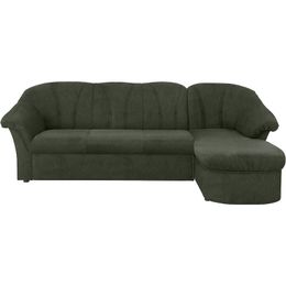DOMO collection Ecksofa »Pegnitz, elegante Rückensteppung, kompakte Stellmaße 238/141cm, L-Form« wahlweise mit Bettfunktion grün