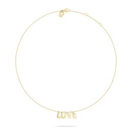 Echtzeit Damen Kette mit Anh&auml;nger &raquo;Schmuck Geschenk Edelstahl Halskette Love Letters&laquo; gold