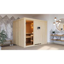 Karibu Sauna »Nybro« Ofen 9 KW externe Strg easy naturbelassen