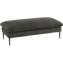 W.Schillig Hocker &raquo;enjoy&MORE&laquo; F&uuml;&szlig;e schwarz pulverbeschichtet, Breite 151 cm gr&uuml;n Chenille-Flachgewebe R66 (85% Polyester, 15% Nylon);Longlife Xtra-