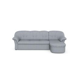 DOMO collection Ecksofa »Pegnitz, elegante Rückensteppung, kompakte Stellmaße 238/141cm, L-Form« wahlweise mit Bettfunktion silber