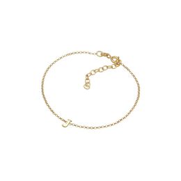 Elli Damen Armband &raquo;Buchstaben Initialen Anh&auml;nger J 925 Silber&laquo; gold