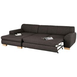 Home Affaire Ecksofa »Nika L-Form« Polsterecke, Struktur fein oder Melrose/Struktur, mit Bettfunktion braun