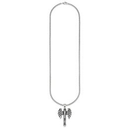 Bruno Banani Herren Kette mit Anh&auml;nger &raquo;Schmuck Geschenk Halskette Doppel Axt Kreuz Venezianerkette Silber&laquo; silber