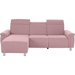 Sit & More sit&more Ecksofa &raquo;Township L-Form&laquo; wahlweise mit elektrischer Wallfree-Funktion rosa Luxus-Microfaser (100% Polyester);NaturLEDER Punch (echtes 