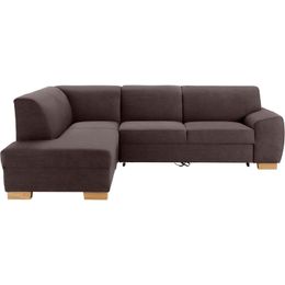 DOMO collection Ecksofa &raquo;Incanto kubische Formensprache, komfortabel, L-Form&laquo; wahlweise mit Bettfunktion braun