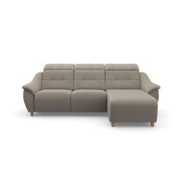 Home Affaire Ecksofa &raquo;Boston L-Form&laquo; Kopfteilverstellung an jeder Sitzfl&auml;che, wahlweise Relaxfunktion braun Struktur (100% Polyester);Luxus-Microfaser
