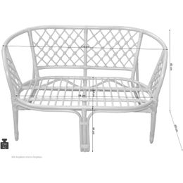 Home Affaire Sitzbank aus handgeflochtenem Rattan, mit Kissen wei&szlig;