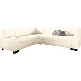 DOMO collection Ecksofa »Norma, moderne Armlehnen, zeitlos und elegant, L-Form« wahlweise mit Bettfunktion porzellan