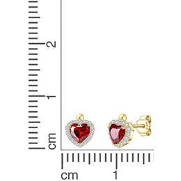 Firetti Damen Paar Ohrstecker &raquo;Schmuck Geschenk Gold 375 Ohrschmuck Herz&laquo; mit Zirkonia (synth.) bunt