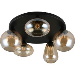 Trio Leuchten Deckenleuchte &raquo;Lumina, Deckenlampe 5-flammig mit Glasschirm, exkl 5x E14, max 10W&laquo; E14 1 Stk. warmwei&szlig; - kaltwei&szlig; &Oslash; 64 cm H&ouml;he 25 cm, 