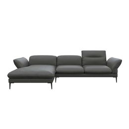FLEXLUX Ecksofa &raquo;Salino, Funktionssofa mit Recamiere, Relaxsofa, Ecksofa&laquo; Sofa mit Arm- und Kopfteil-Verstellungen, Kaltschaum & Stahl-Wellen grau