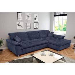 DOMO collection Ecksofa »Franzi Steppung im Sitzbereich B7T/H: 278/162/80 cm, L-Form« wahlweise mit Bettfunktion, Bettkasten und...
